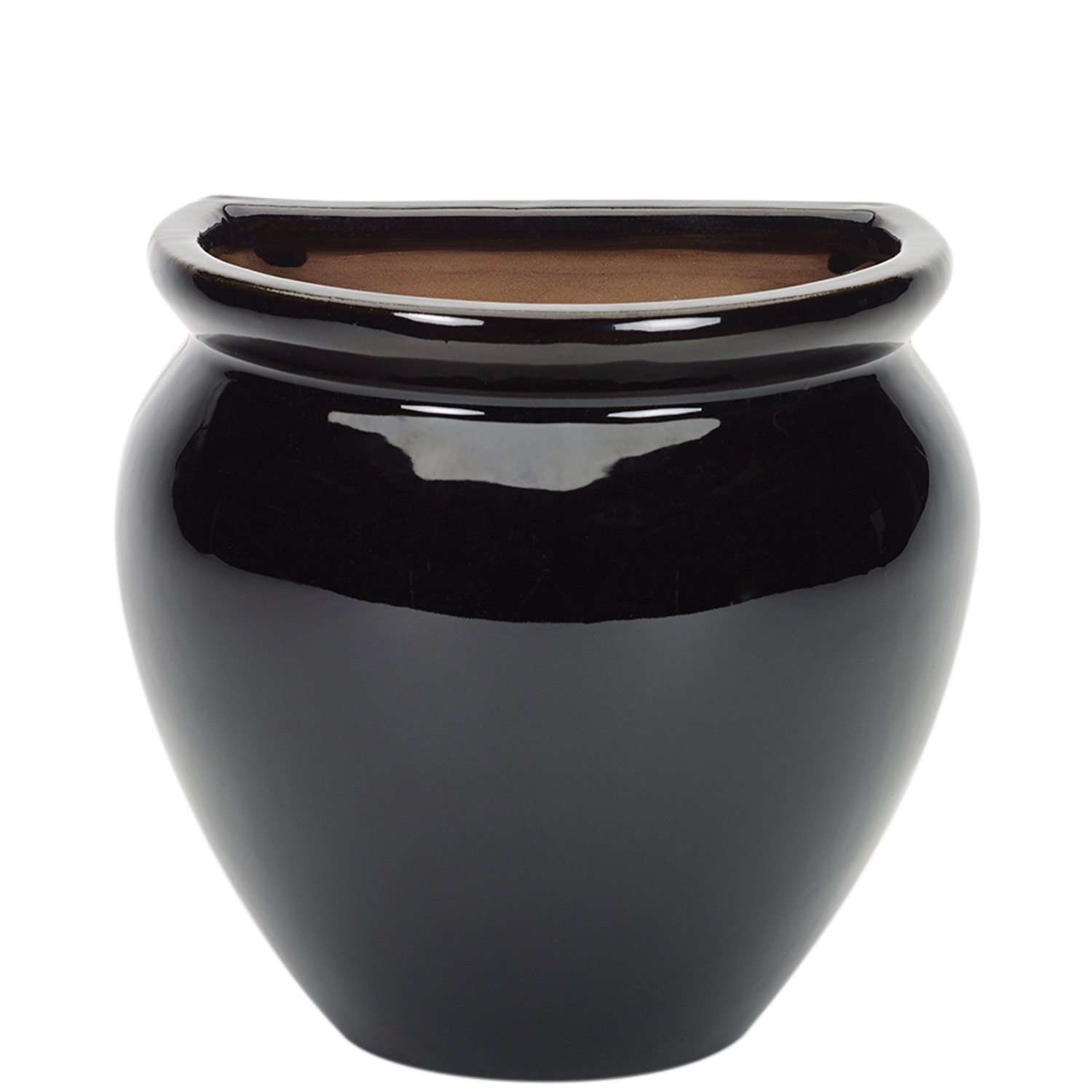 Black Glazed Wall Jar Pot - WP11 - Riverhill Garden Supplies ...