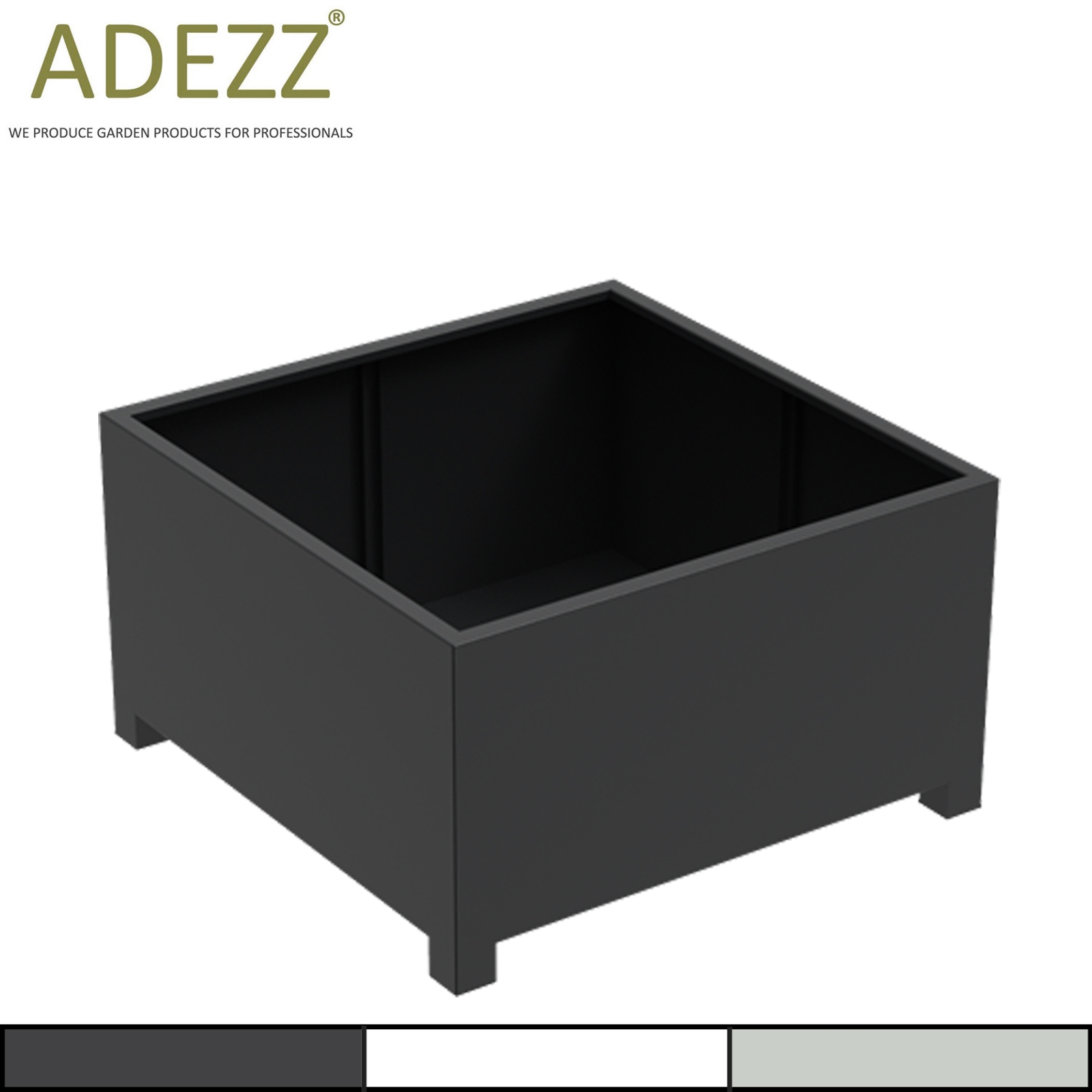 ADEZZ Aluminium CARREZ Low Square Planter with Legs (9 sizes) - AFP ...