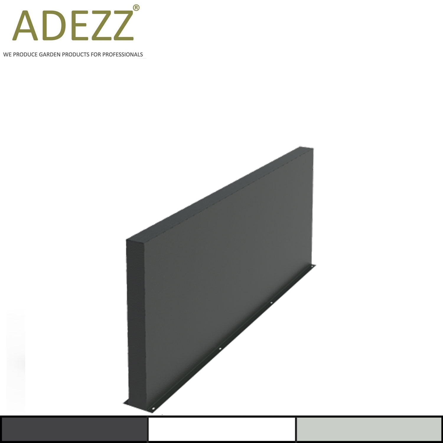 ADEZZ Aluminium Wall L300cm x D15cm x H80cm: RAL 9016 Traffic White ...