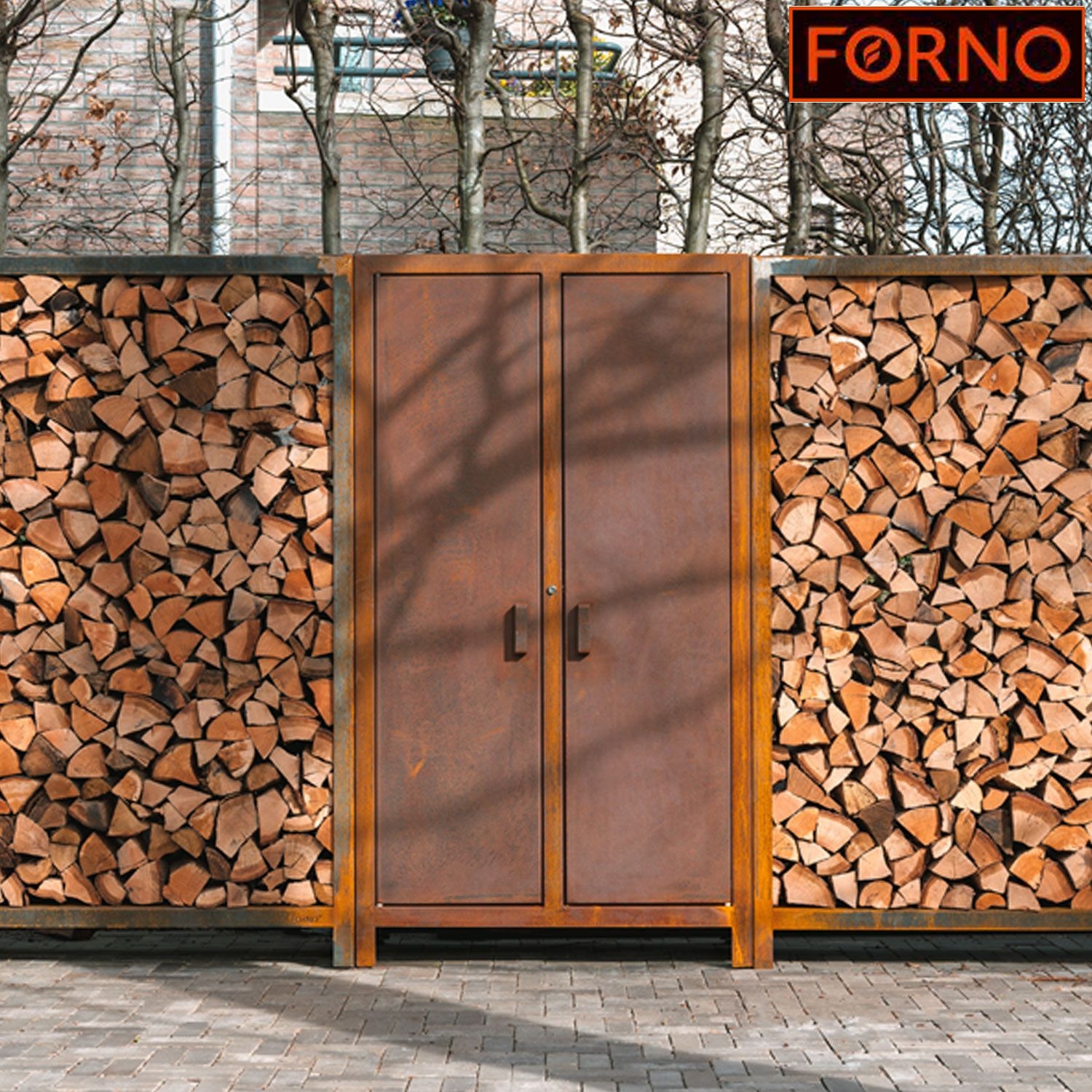 FORNO Corten Steel LOGGER Storage Cabinet L100cm x D50cm x H180cm ...