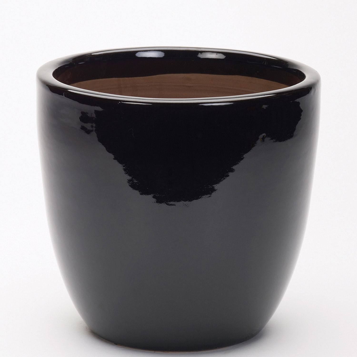 Black Glazed Low Egg Pot (4 sizes) - CA97B - Carnival - Riverhill ...