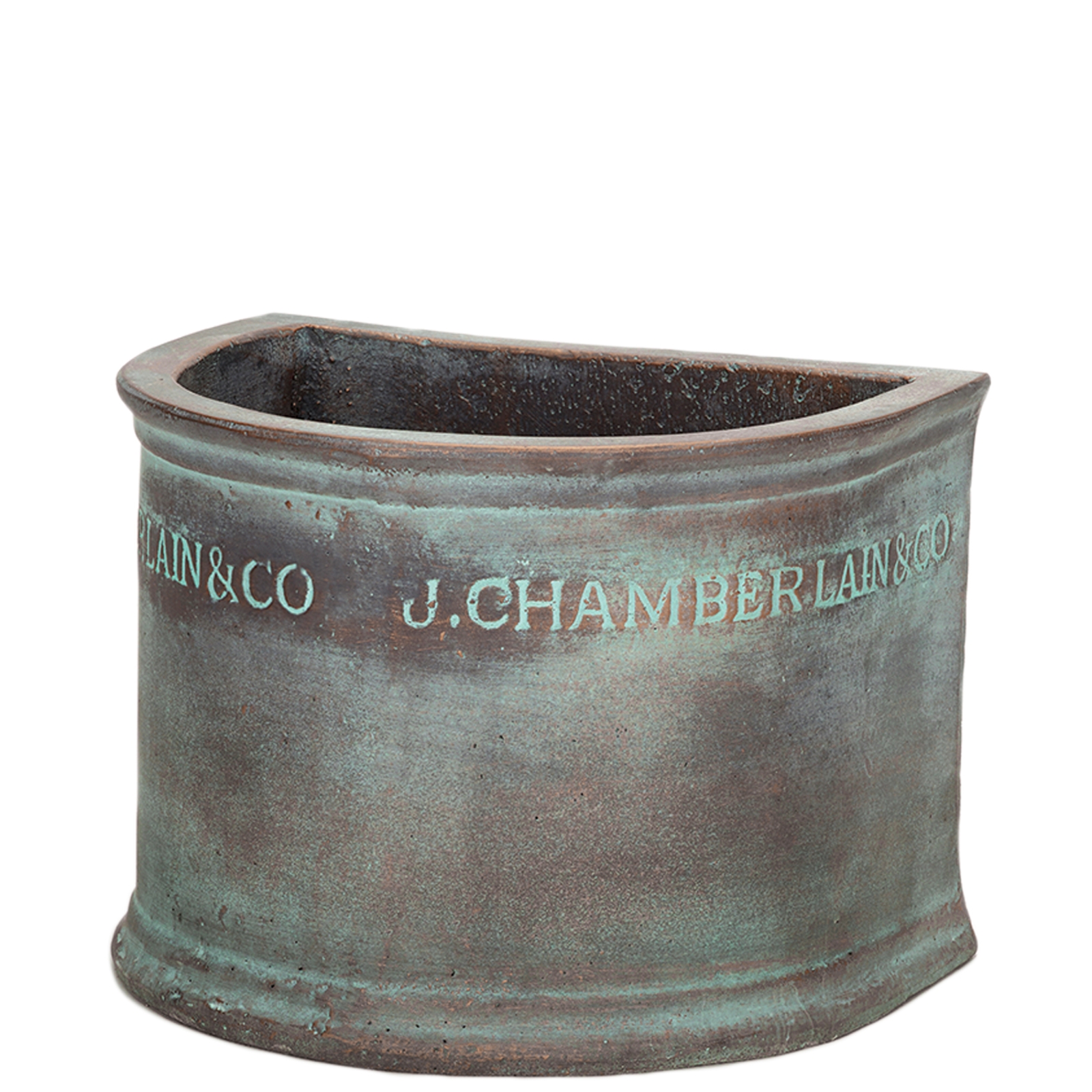 SALE J Chamberlain & Co Verdigris Half Moon Planter L34cm x D24cm x ...