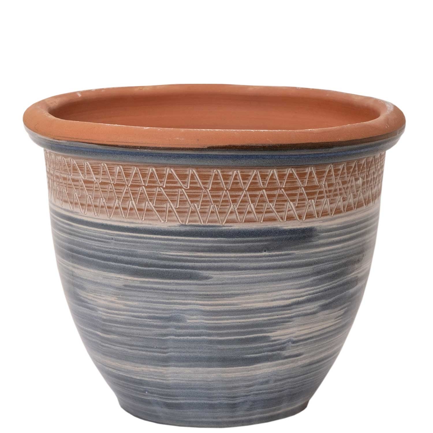 Light Blue Glazed Terracotta Malay Pot (4 sizes): D36cm x H29cm ...