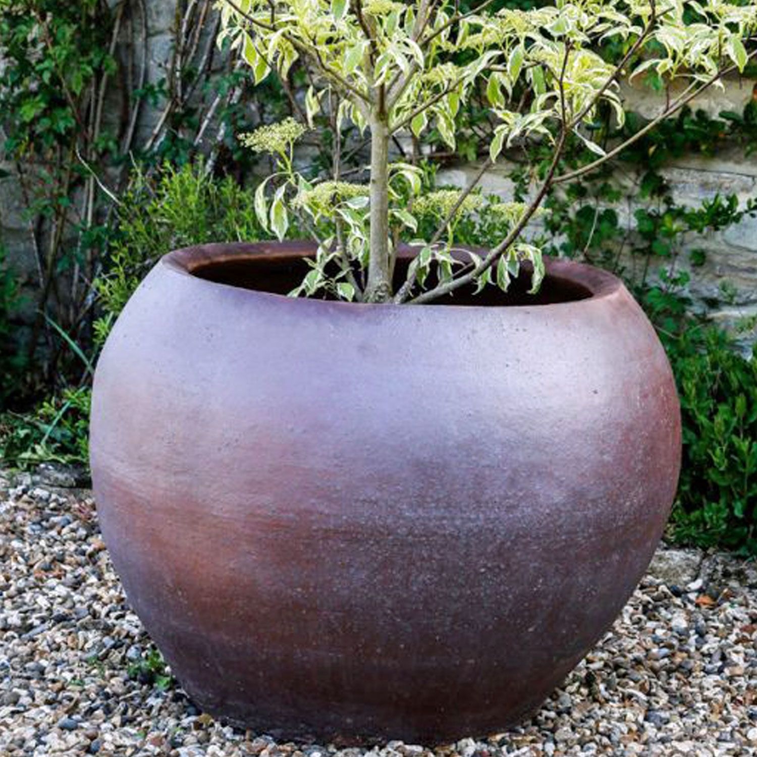 Salt Glazed Stone Giant Round Feature Planter D95cm x H70cm - IGC ...