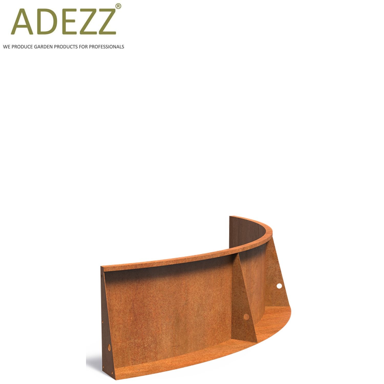 ADEZZ Corten Steel Inside Radius Retaining Wall (L50cm/100cm/150cm ...