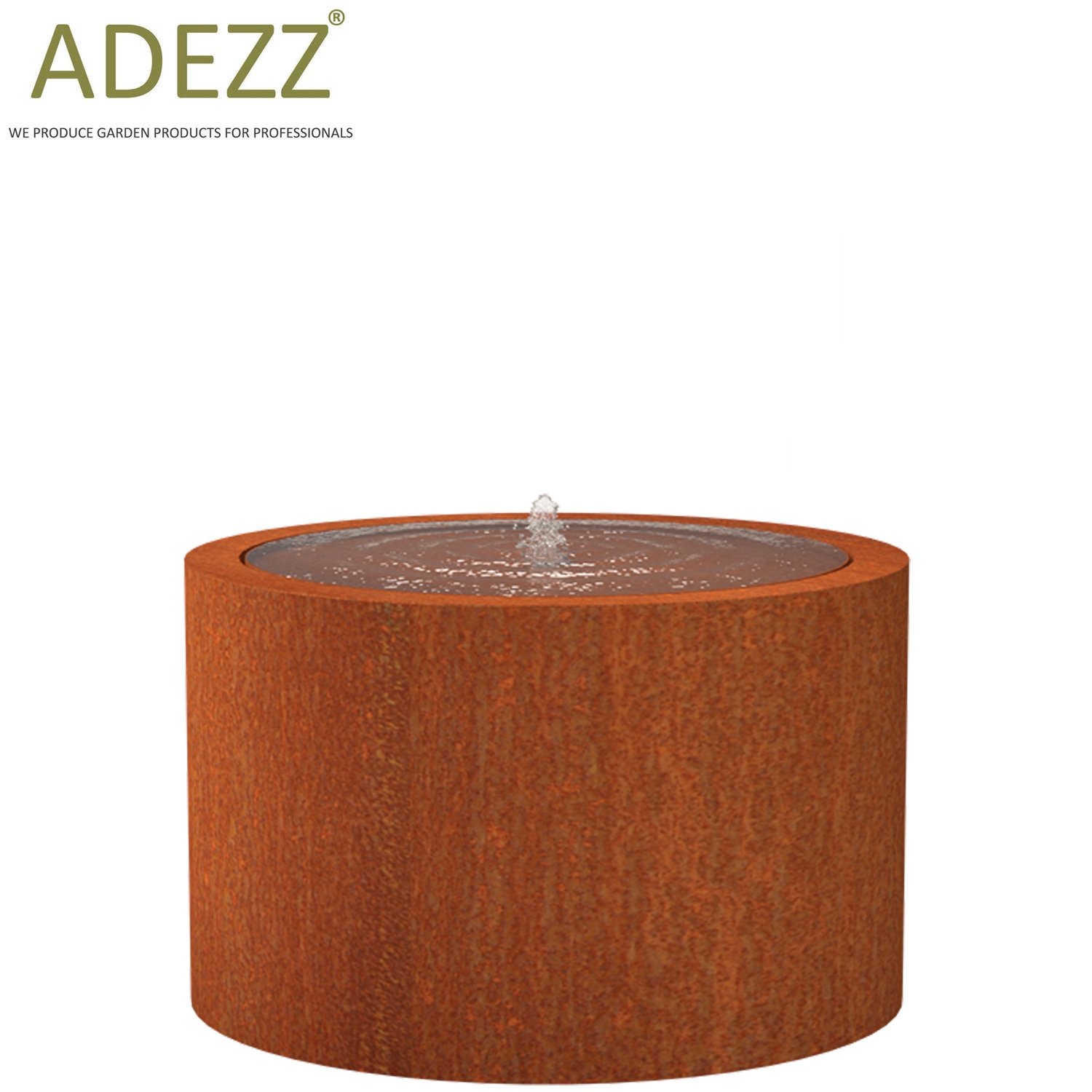 ADEZZ Corten Steel Round Water Table D120cm x H75cm (1 Fountain + LED ...