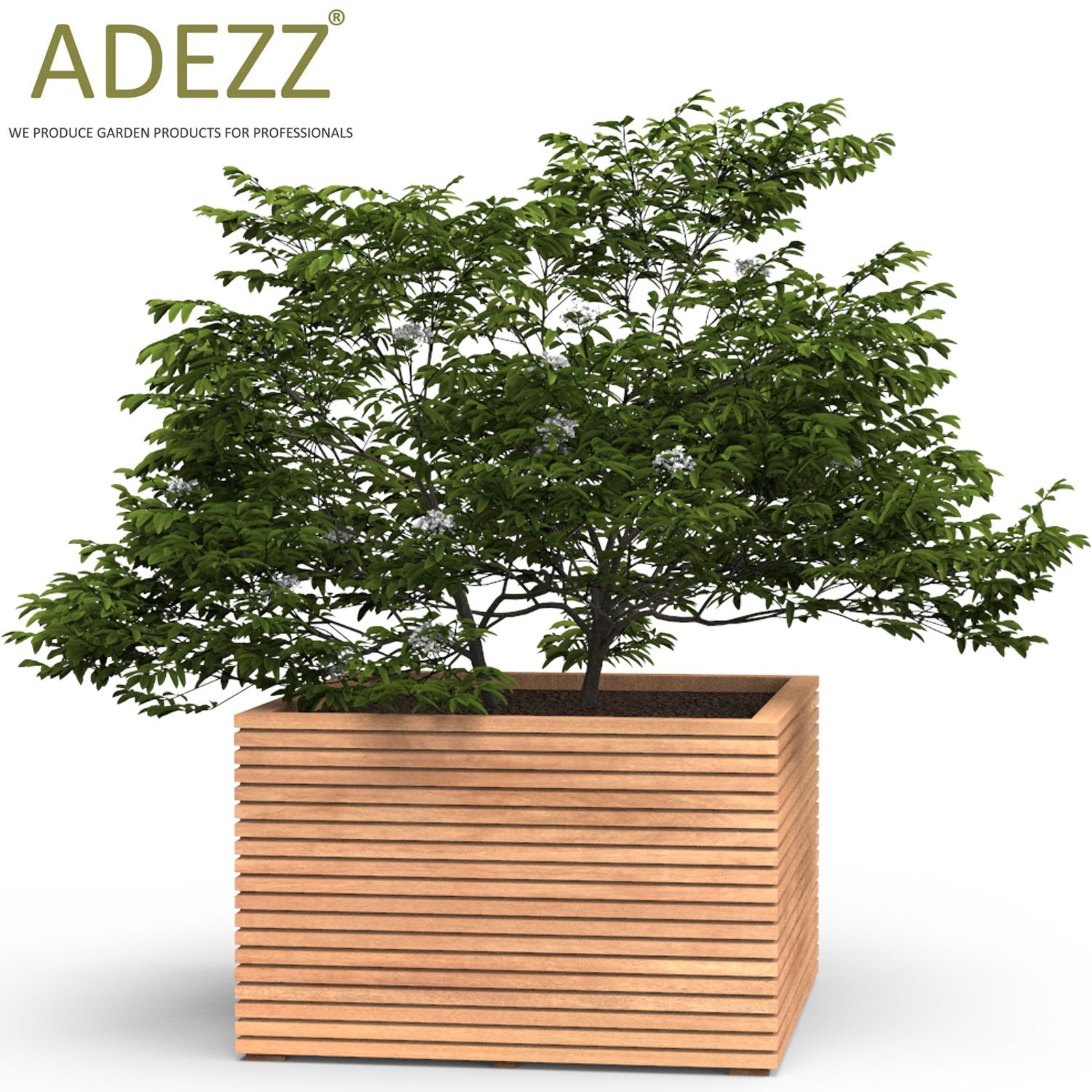 ADEZZ Hardwood Malaga Rhombus Square Planter | Riverhill Garden Supplies