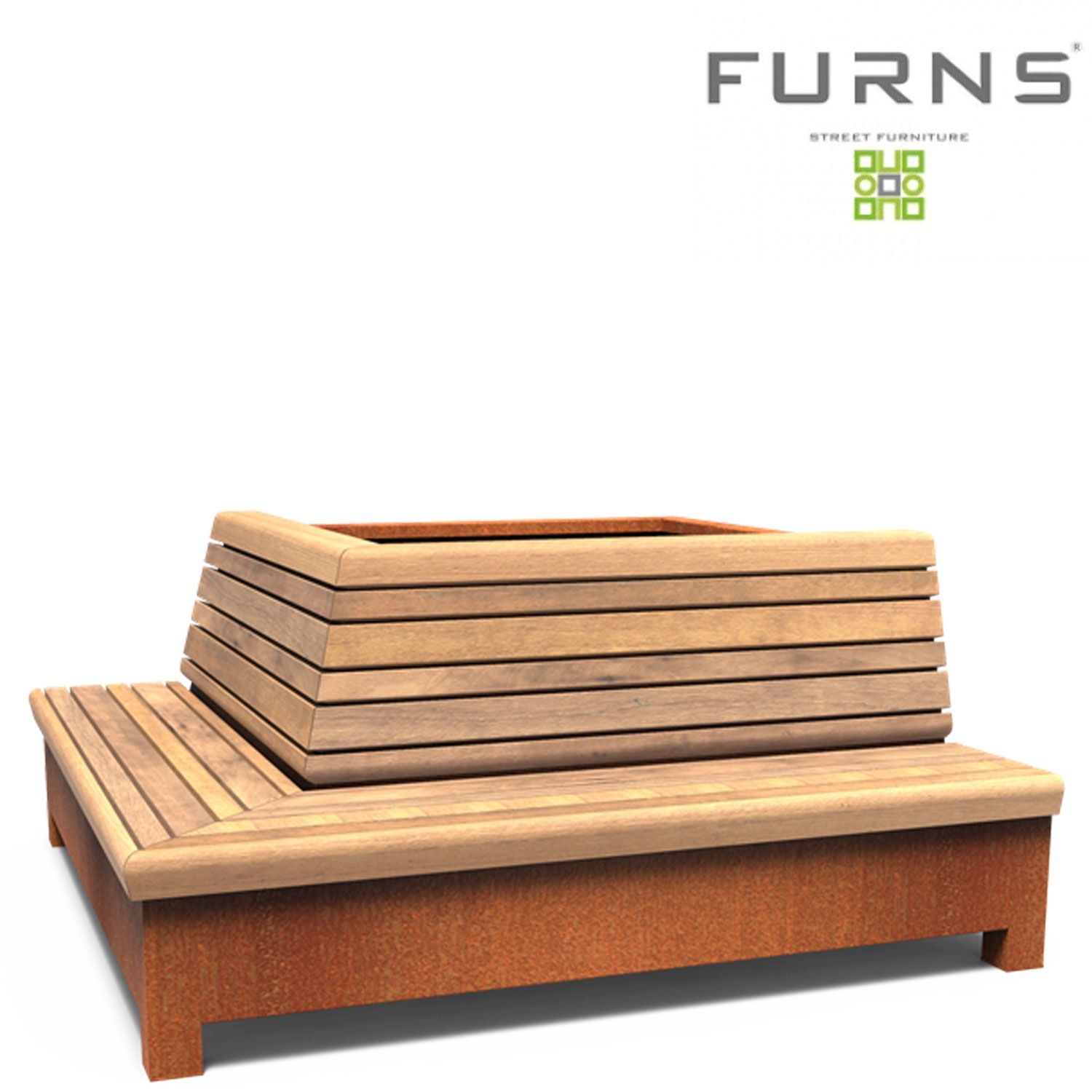 FURNS Corten Steel High Corner Seat Greenpoint L200cm x D200cm x H90cm ...