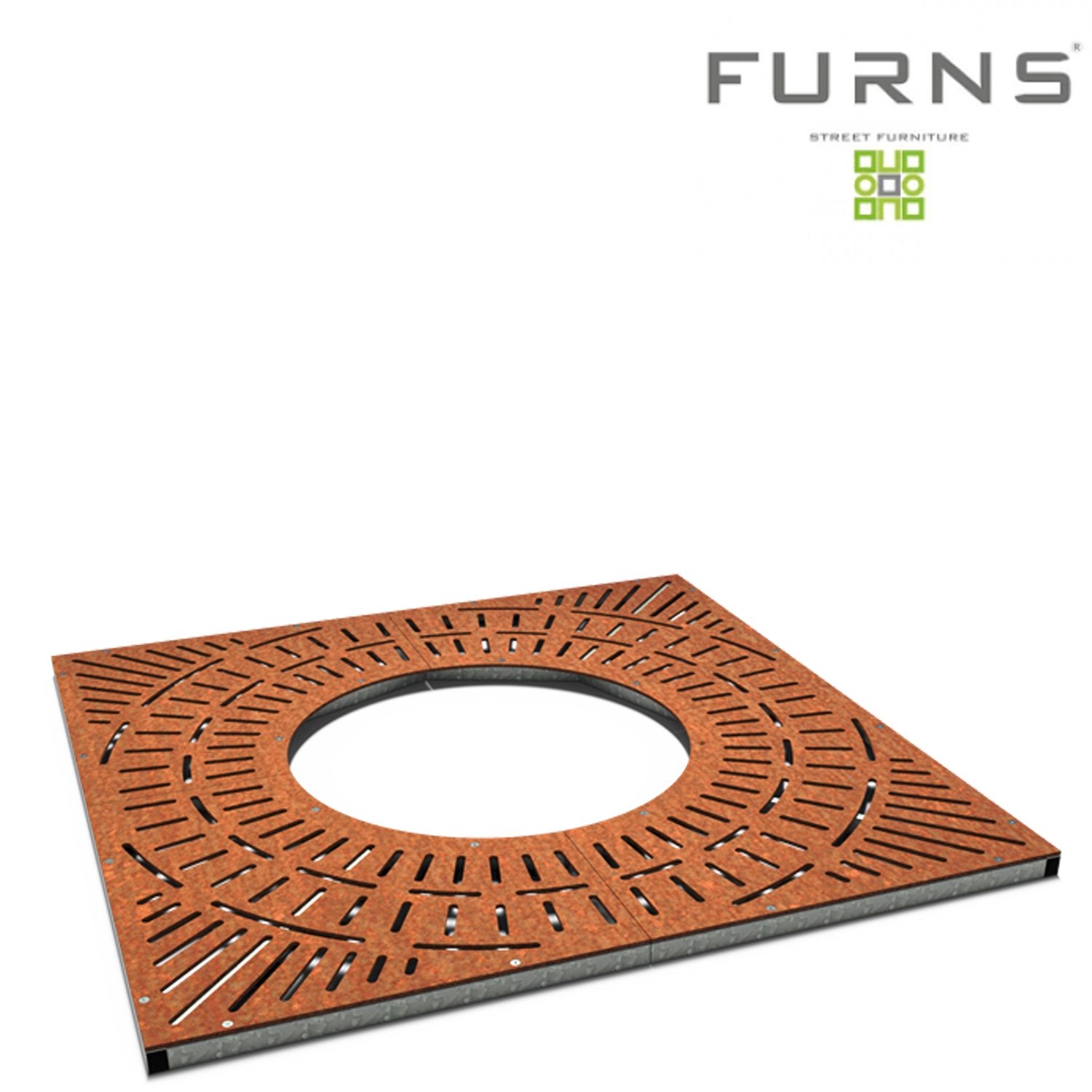 FURNS Corten Steel Square Radial Tree Grate (5 sizes) - RTG - FURNS ...